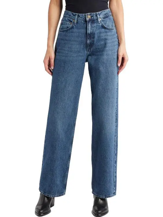 Rag & Bone Shea High Rise Relaxed Straight Leg Jeans - Adeline