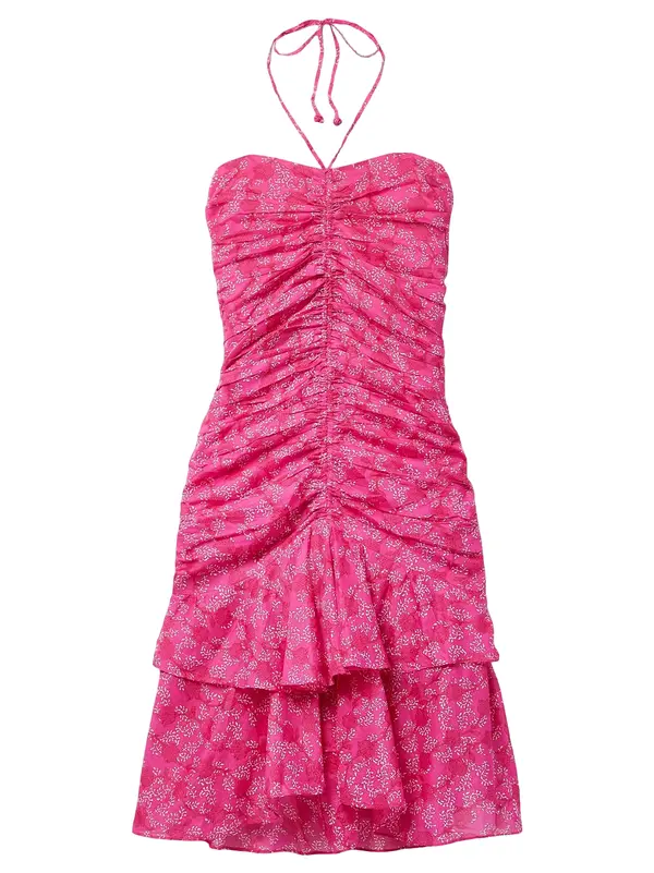 MARANT ETOILE Ilanka Floral-print Mini Dress - Fuchsia