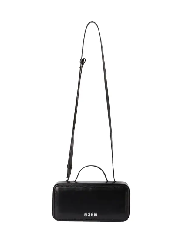 MSGM Logo-print Leather Tote - Black