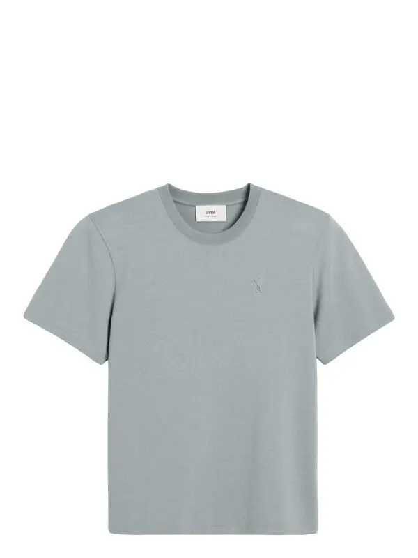 AMI Paris Logo-debossed Organic-cotton T-shirt - Blue