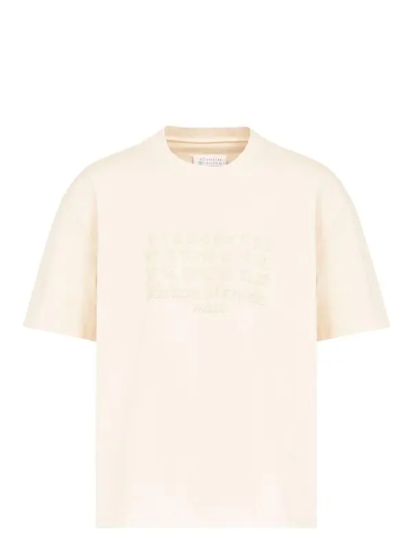 MAISON MARGIELA Numbers-embroidered Cotton T-shirt - Neutrals