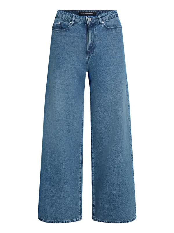 Karl Lagerfeld Mid-rise Wide-leg Jeans - Blue