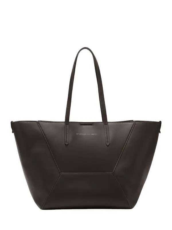 Brunello Cucinelli Small Leather Tote Bag - Brown
