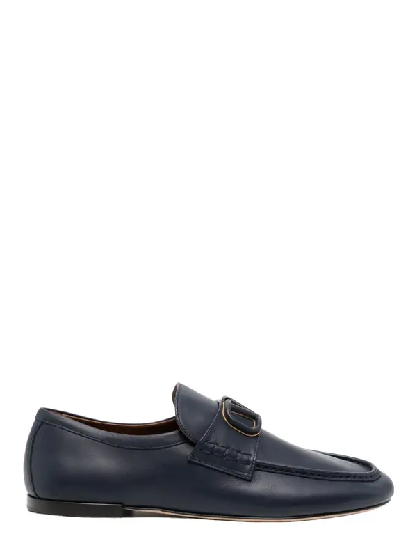 Valentino Garavani Vlogo Signature Leather Loafers - Blue