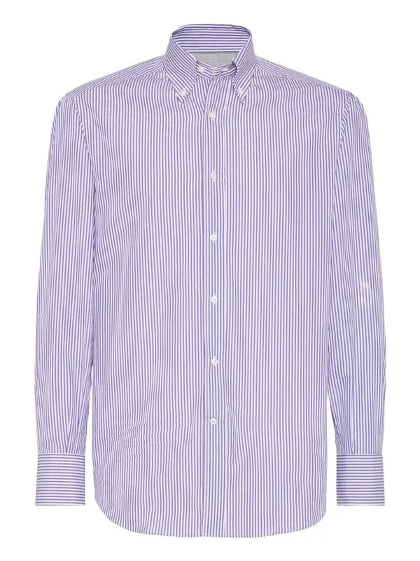 Brunello Cucinelli Striped Shirt - Purple