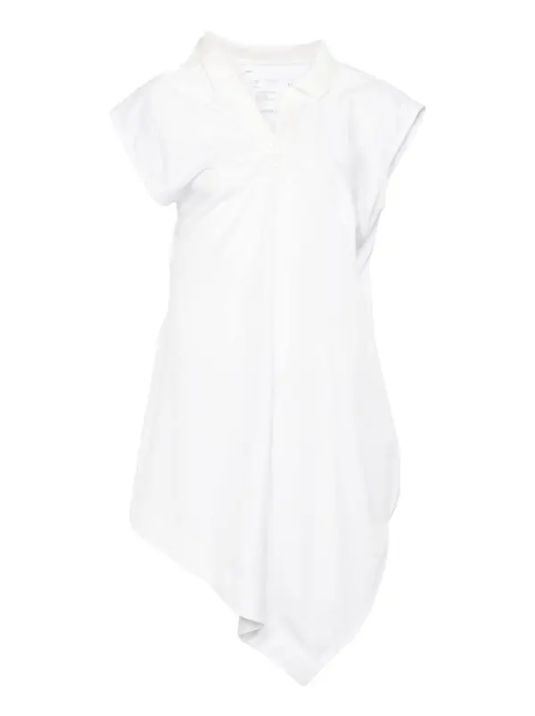 Sacai Asymmetric Neck Polo Shirt - White