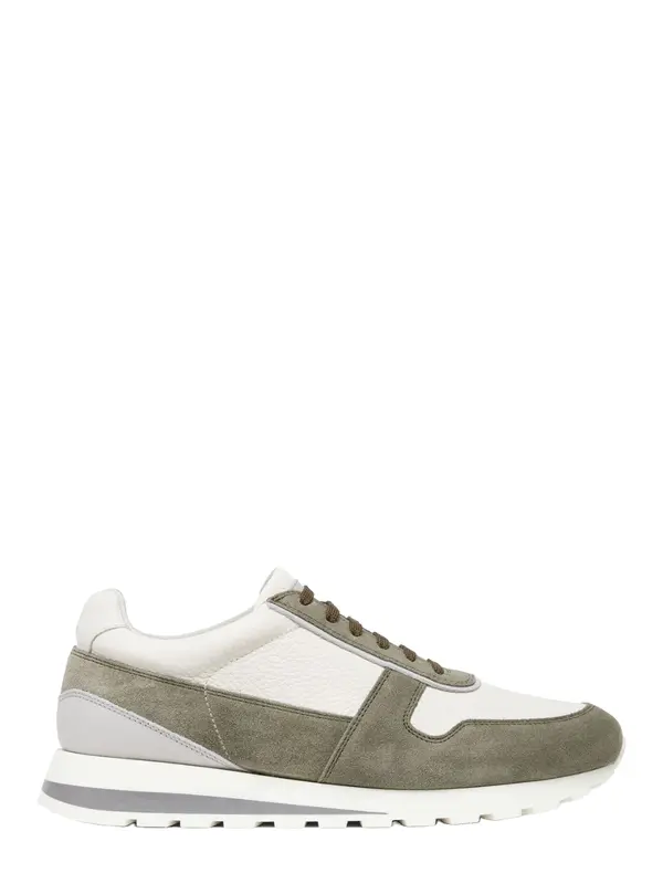 Brunello Cucinelli Panelled Low Top Sneakers - Green