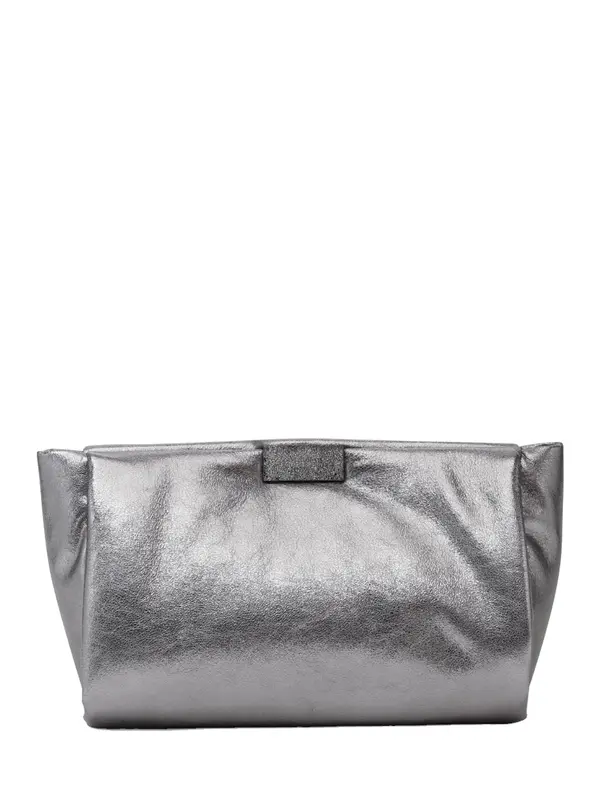 Brunello Cucinelli Lamé Calfskin Clutch - Silver