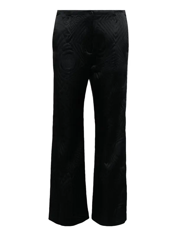 FORTE_FORTE Quilted Straight Trousers - Black