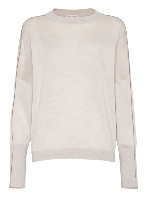 Brunello Cucinelli Monili-chain Detail Sweater - Neutrals