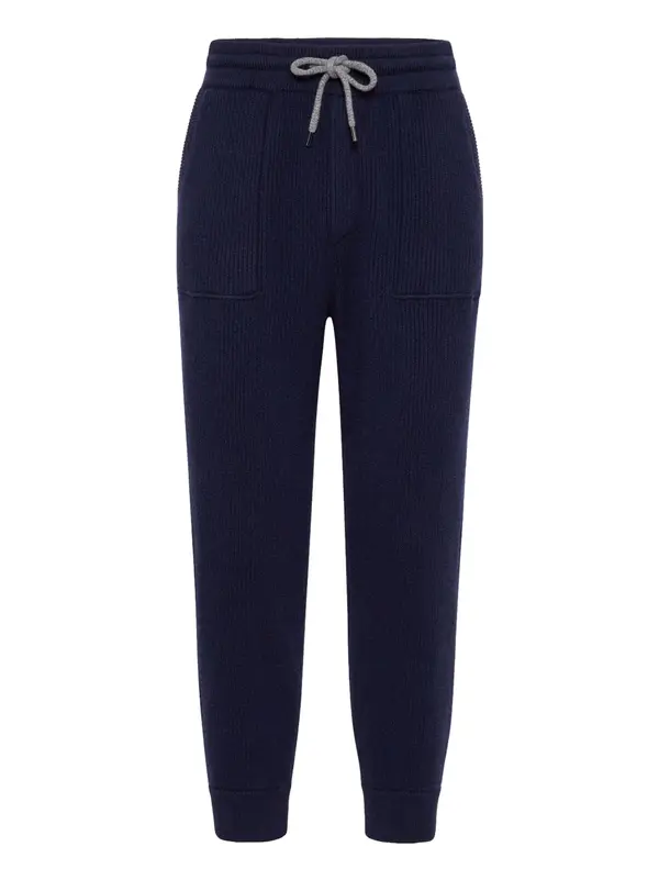 Brunello Cucinelli Cashmere Track Pants - Blue
