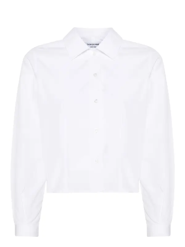 Thom Browne Cropped Cotton Shirt - White