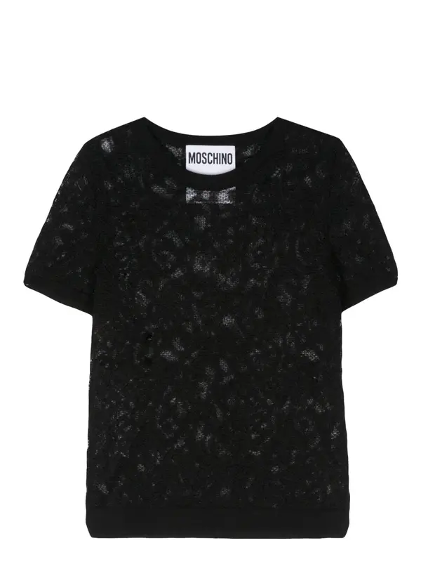 Moschino Jacquard Knitted Top - Black