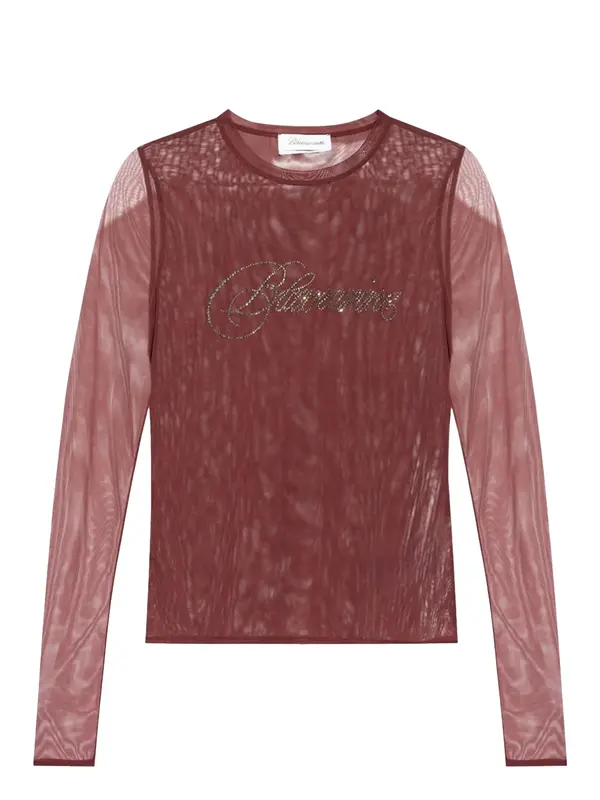 Blumarine Logo-embellished Top - Red