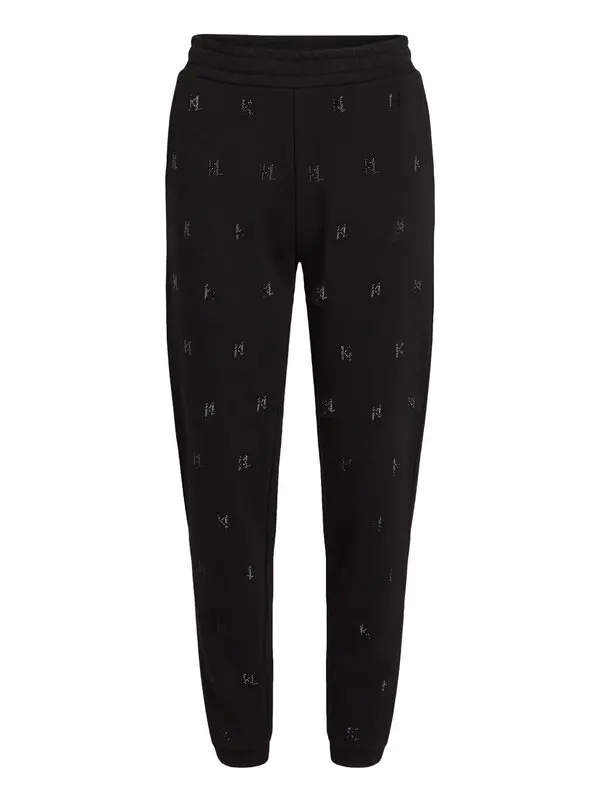 Karl Lagerfeld Rhinestone-embellished Track Pants - Black