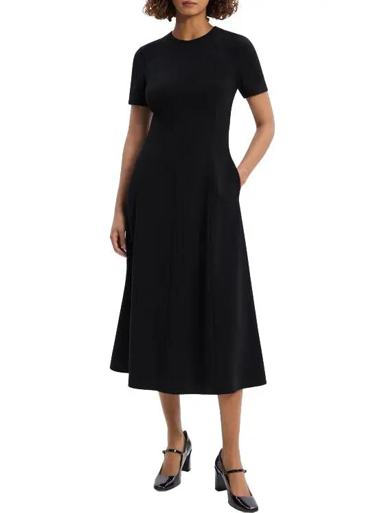 Theory A-line Flare Dress - Blk