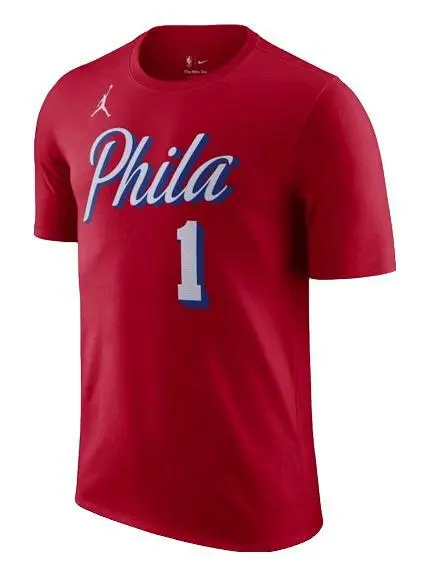 JORDAN Nba Philadelphia 76ers James Harden Statement Edition T-shirt - Red/white/blue