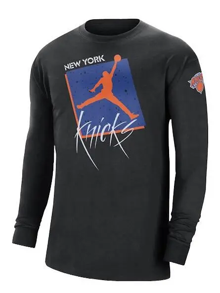 JORDAN Nba New York Knicks Courtside Statement Loose Fit T-shirt - Black