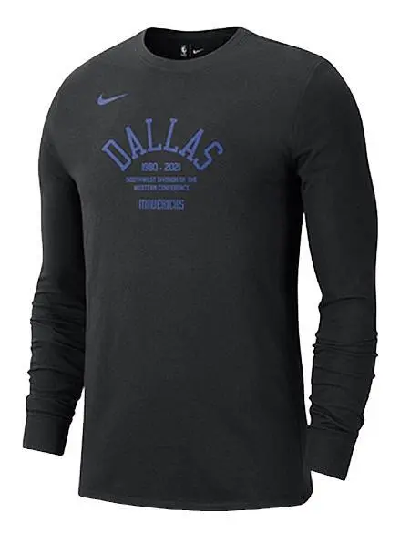 Nike Nba Dallas Mavericks Long Sleeve T-shirt - Black
