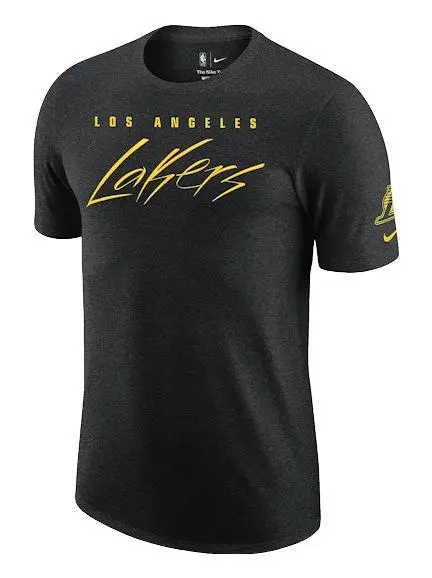 Nike Nba Los Angeles Lakers Courtside Max 90 Loose Fit T-shirt - Dark Grey/yellow