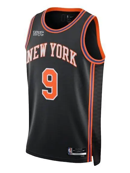 Nike Nba New York Knicks Rj Barrett City Edition Swingman Jersey - Black