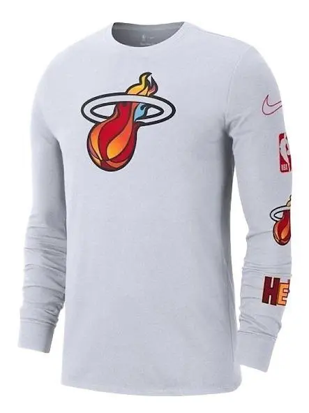 Nike Nba Miami Heat City Edition Long Sleeve T-shirt - White
