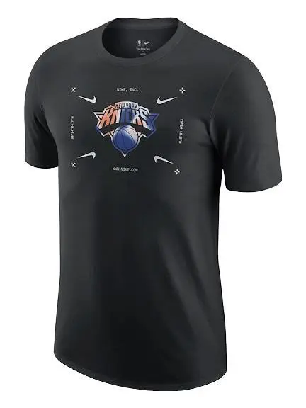 Nike Nba New York Knicks Short Sleeve T-shirt - Black