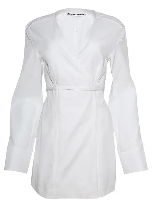 Alexander Wang Slit Tailored Shirt Dress - White
