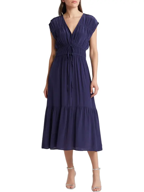 Rails Aletta Tie Waist Midi Dress - Admiral Blue