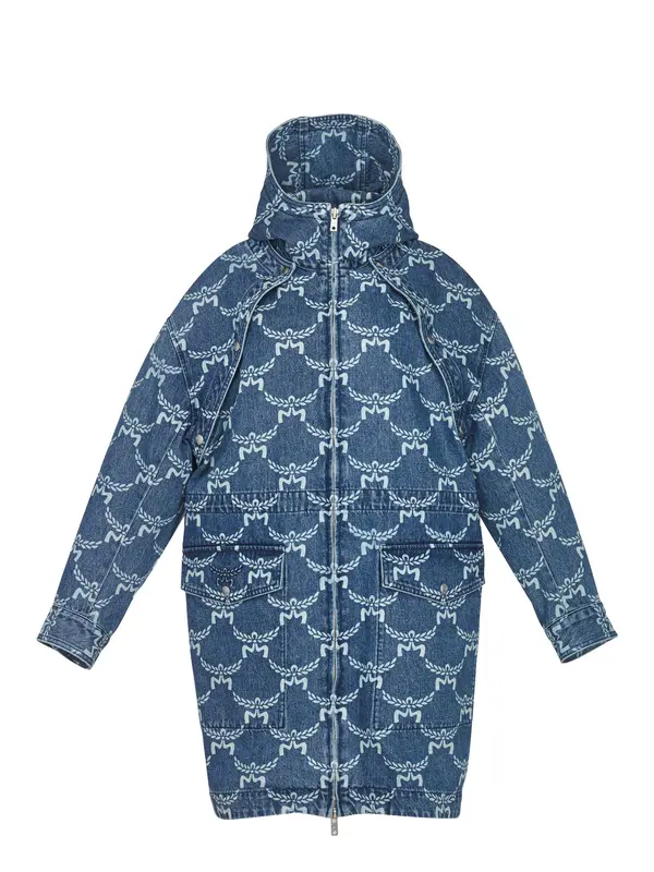 Mcm Lauretos Monogram 2-in-1 Denim Parka - Indigo