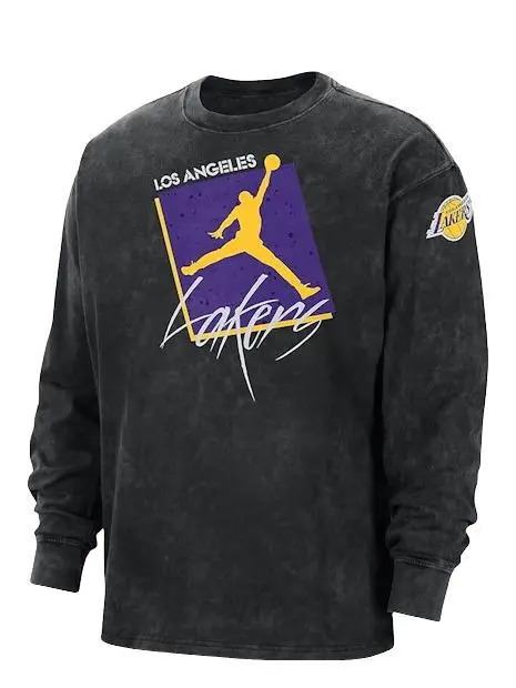 JORDAN Nba Los Angeles Lakers Max 90 Courtside Long Sleeve T-shirt - Black