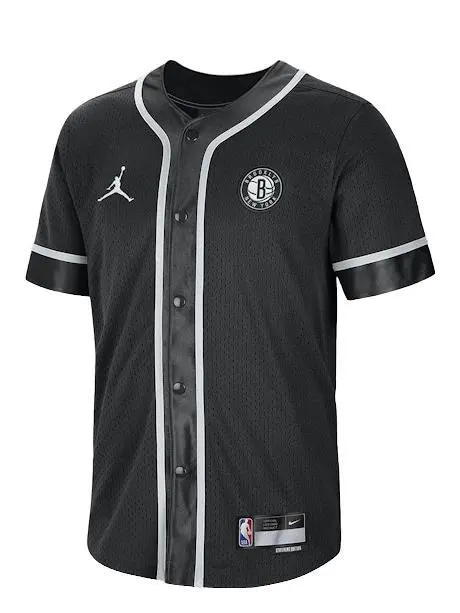 JORDAN Nba Brooklyn Nets Statement Edition Dri-fit T-shirt - Black/white