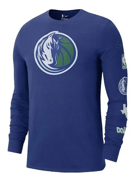 Nike Nba Dallas Mavericks City Edition Long Sleeve T-shirt - Blue