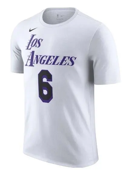 Nike Nba Los Angeles Lakers Lebron James City Edition T-shirt - White