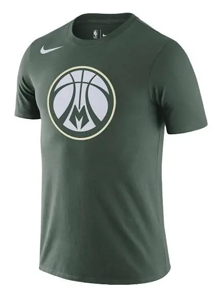 Nike Nba Milwaukee Bucks Logo Drifit T-shirt - Green/white