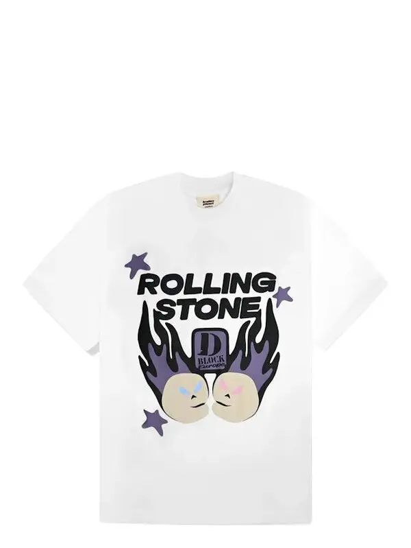 BROKEN PLANET X Dblock Europe Rolling Stones T-shirt - White