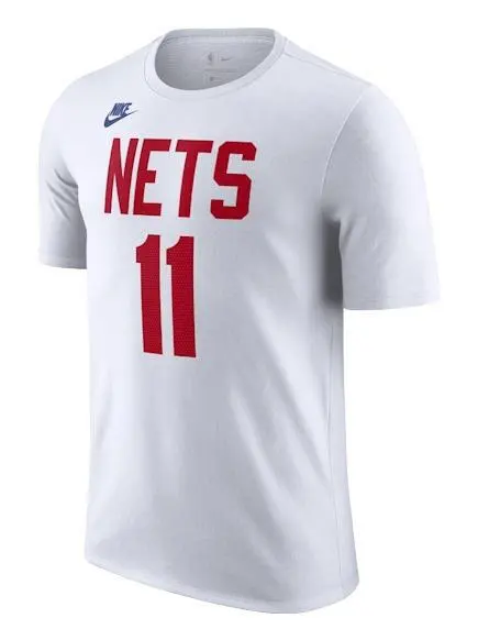 Nike Nba Brooklyn Nets Kyrie Irving Short Sleeve T-shirt - White/red