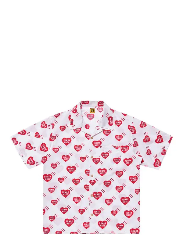 HUMAN MADE Heart Pattern Aloha Shirt - White