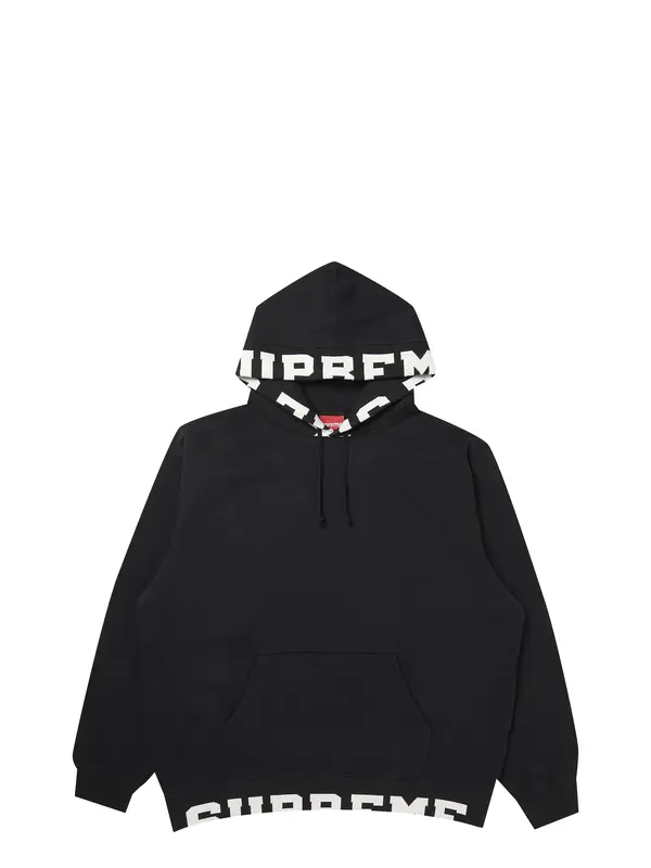 Supreme Cropped Logos Hooded Sweatshirt - Black