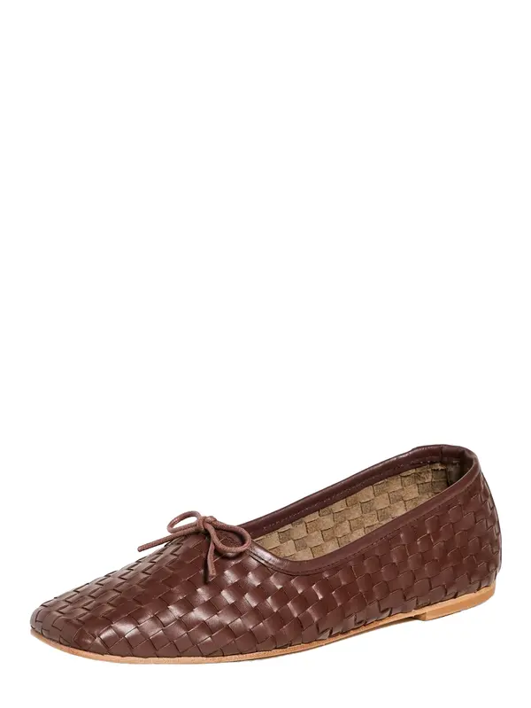 Freda Salvador Jada Flats - Umber Closed Woven Calf