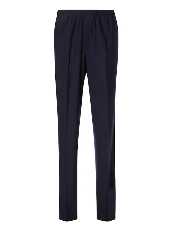 Loro Piana Jan Wool And Cashmere Straight Pants - Blue