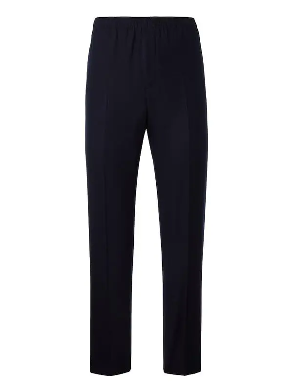 Loro Piana Jan Wool And Cashmere Straight Pants - Blue