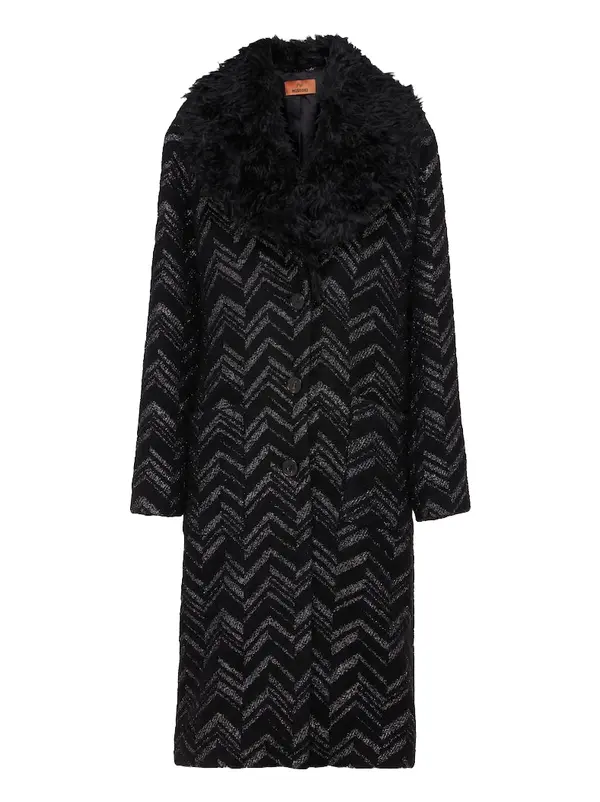 Missoni Zigzag Lamé Coat - Black