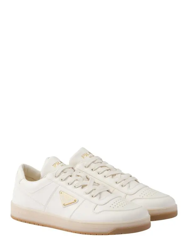 Prada Downtown Nappa Leather Sneakers - Ivory