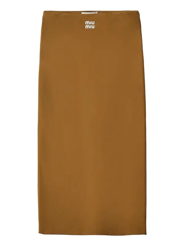 Miu Miu Stretch Jersey Skirt - Olive Green