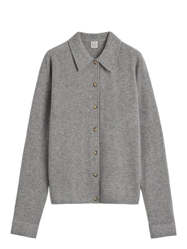 TOTEME Raglan-sleeve Cashmere Shirt - Grey Melange