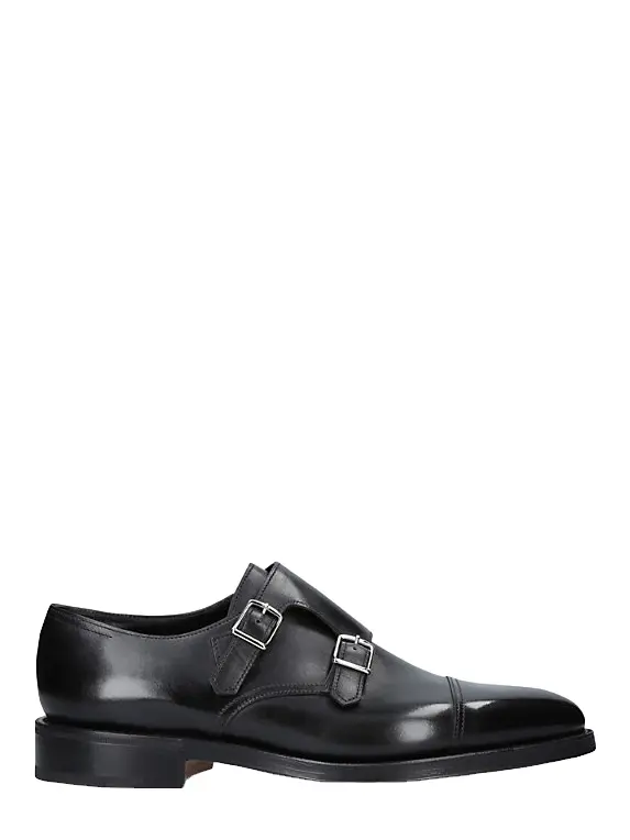 John Lobb William Double-buckle Leather Monk Shoes - Black