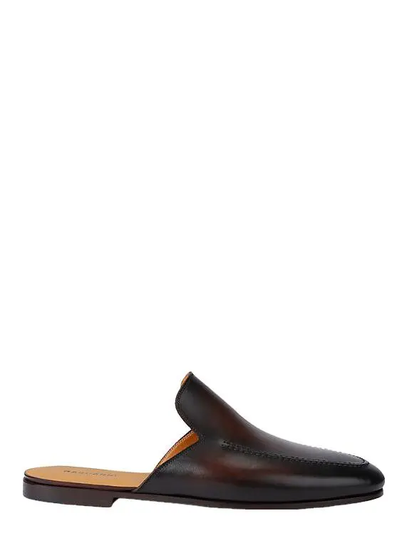 Magnanni Suela Slip-on Leather Mules - Dark Brown