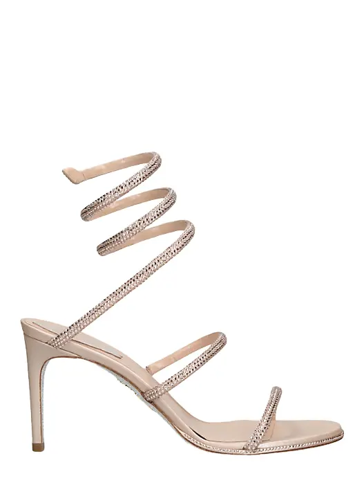 Rene Caovilla Cleo 80 Crystal-embellished Heeled Sandals - Blush