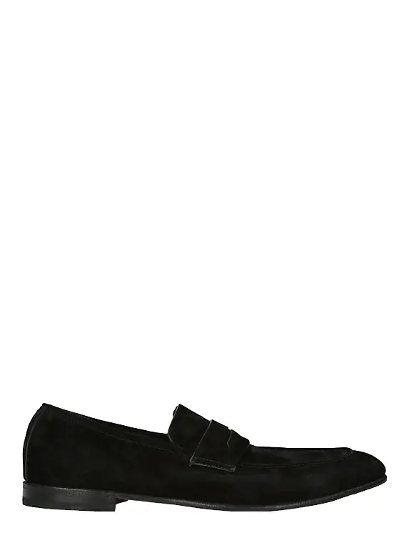 Zegna L'asola Suede Penny Loafers - Black